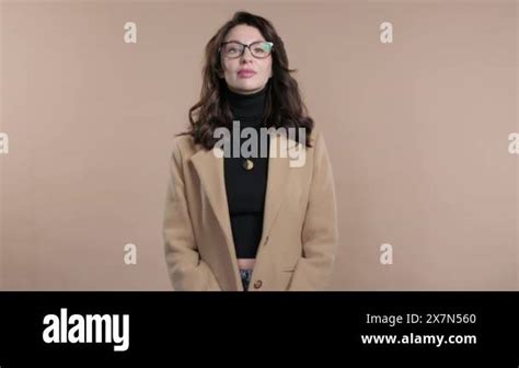 Gorgeous Business Woman Showing Yes Signal Nods Head Approve