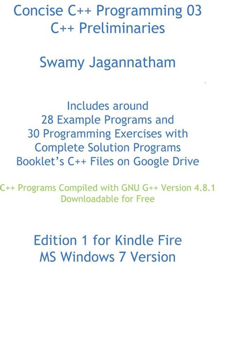 Concise C Programming 03 C Preliminaries Ebook Jagannatham Swamy Books