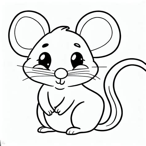 Sevimli Fare Boyama Sayfası