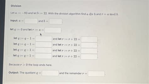 Solved Divisionlet A 83 ﻿and Let B22 ﻿with The Division