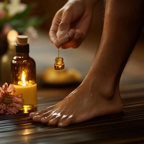 A Man Enjoying A Spa Pedicure With A Relaxing Foot Massage And Aromatic