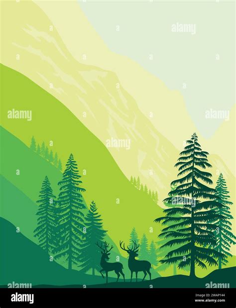 Hill Deer Stock Vector Images Alamy