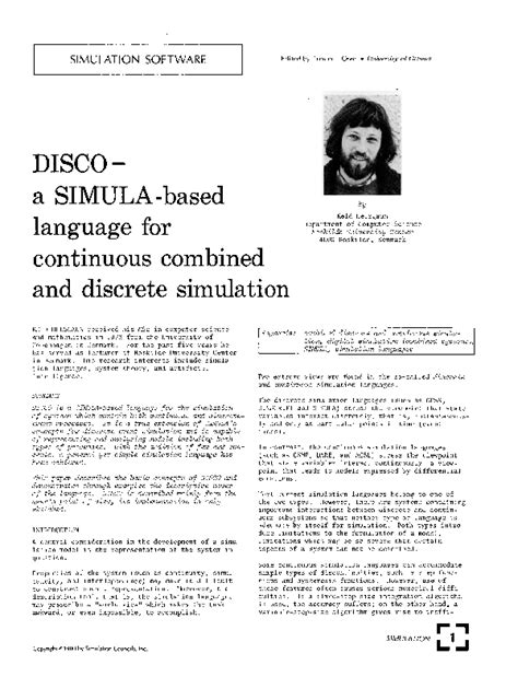 pdf disco a simula based language for continuous combined and