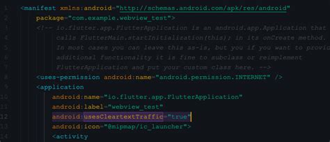 flutter webview err cleartext not permitted