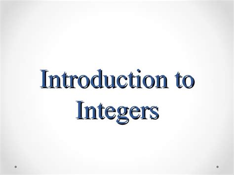 Addition Of Integers Grade 6 Pptx
