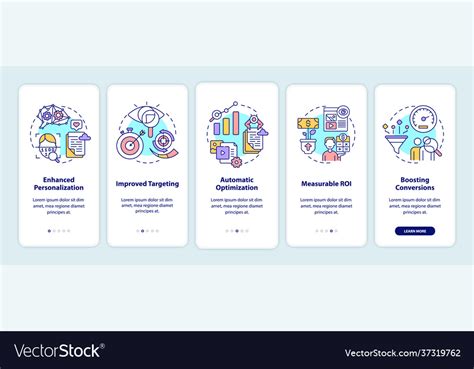 Smart Content Benefits Onboarding Mobile App Page Vector Image