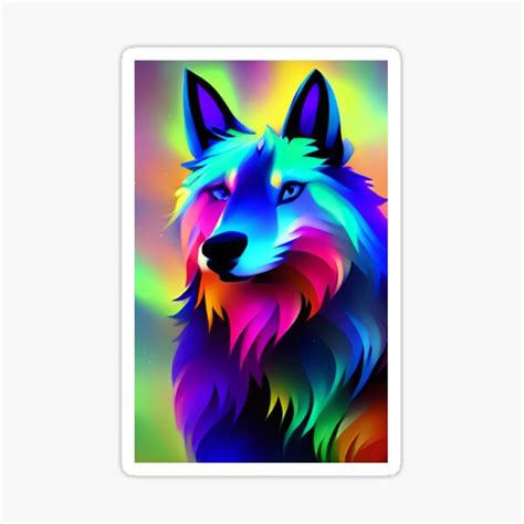 wolf aurora sticker for sale by art vibrations redbubble