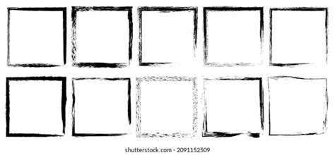 Grunge Frame Collection Set Square Grunge Stock Vector Royalty Free 2091152509 Shutterstock
