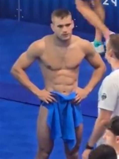 Diver Takes Drastic Action Against His Bulge After Athletes Ogled All