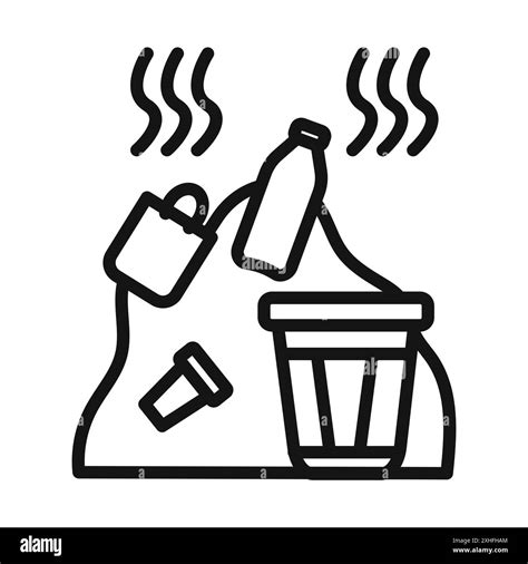 Solid Waste Icon Vector Symbol Or Sign Set Collection In Black And