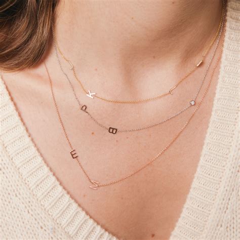 Custom Gold Necklace 3 Letters Maya Brenner