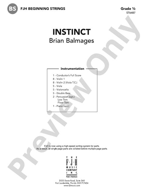 Instinct Score String Orchestra Score Brian Balmages Digital Sheet