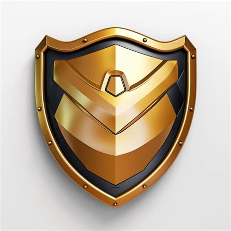 Premium Photo Yellow And Black Protective Shield Symbol Isolated On