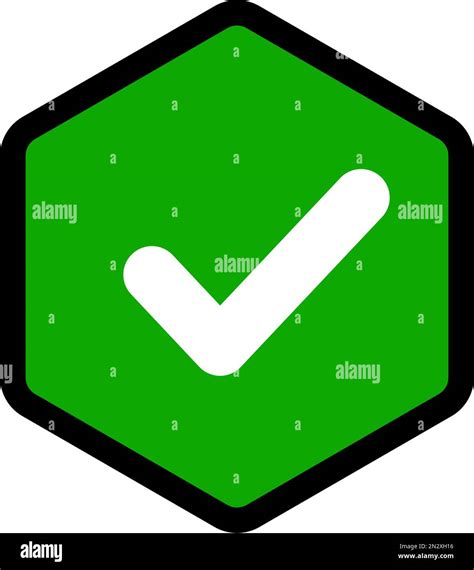 Modern Hexagonal Check Mark Symbol Passing Icon Editable Vector Stock Vector Image And Art Alamy
