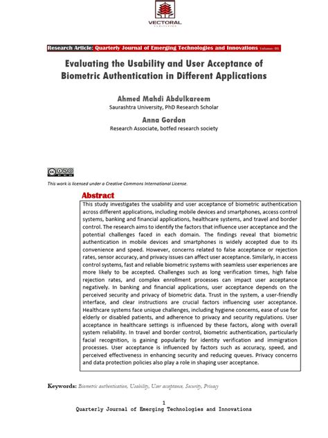 Evaluatingtheusabilityanduseracceptanceofbiometricauthenticationindifferent