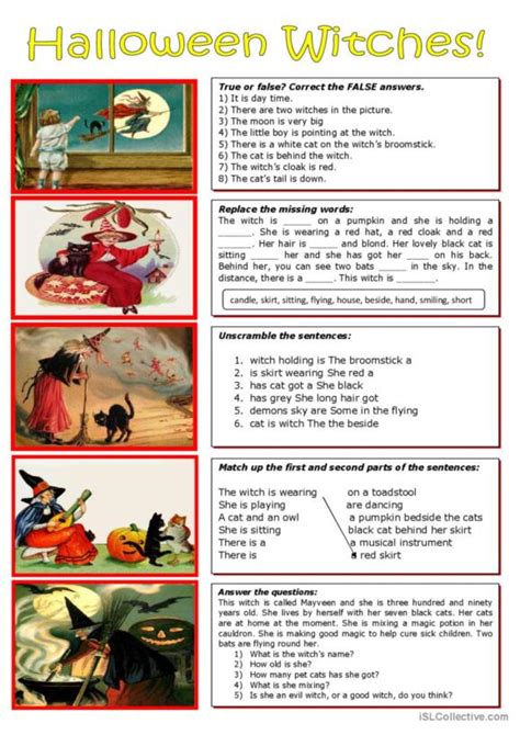 Witches English ESL Worksheets Pdf Doc