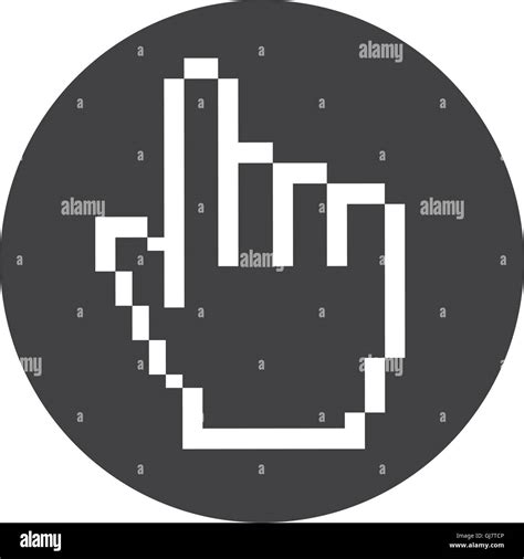 Hand Classic Pointer Pixel Isolated Icon Stock Vector Image Art Alamy