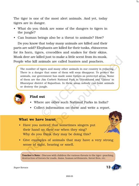 Ncert Book For Class 5 Evs Chapter 1 Super Senses Indcareer Schools