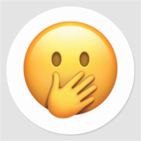 Face With Hand Over Mouth Emoji Classic Round Sticker Zazzle