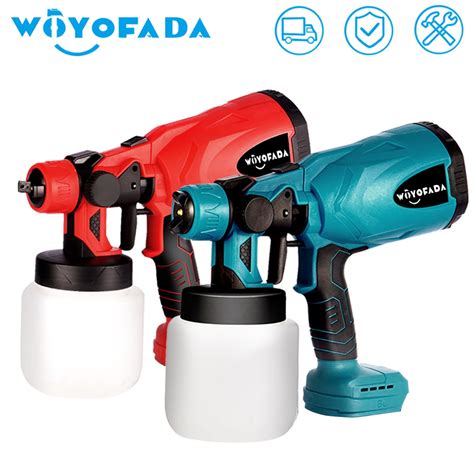 800 Ml 핸드 헬드 무선 고출력 전기 페인트 분무기 마끼다 18v 배터리 사용 자동 강철 코팅 에어 브러시