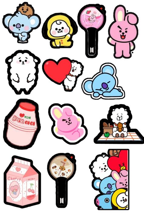 Bt21 Printable Stickers Cute Stickers Printable Stickers Scrapbook