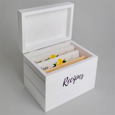 Recipe Cards And Box Wooden Recipe Box Set With Cards Dividers And Blank