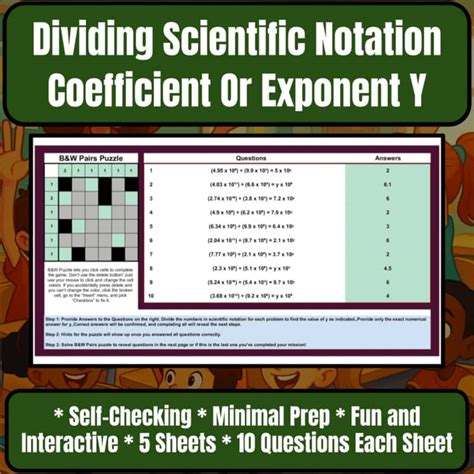 Dividing Scientific Notation For Coefficient Or Exponent Y Math Escape