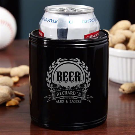 Mark Of Excellence Personalized Beer Koozie Black Koozies Drink
