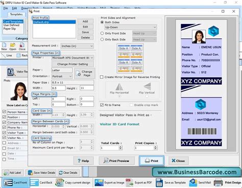 Create Visitor Id Cards Using Gate Pass Id Cards Maker Software Businessbarcode