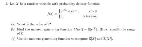 Solved Let X Be A Random Variable With Probability Chegg Com
