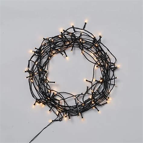120 Warm White Led String Lights With Timer Function Green Cable