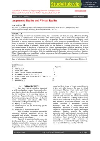 Augmented Reality And Virtual Reality PDF
