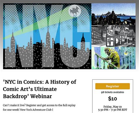 New York City In Comics Webinar Via Ny Adventure Club 519 The Art