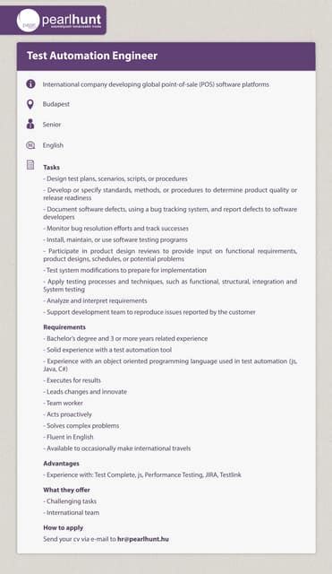 Test Automation Engineer Pdf