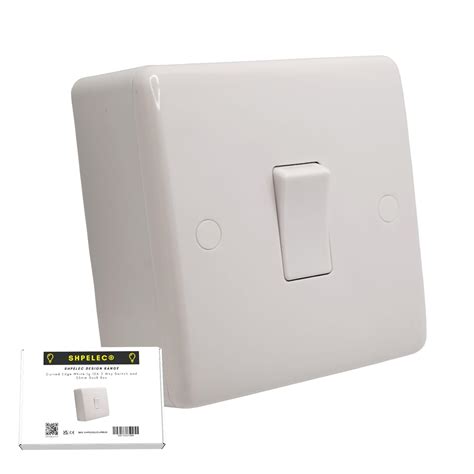 Shp Electical® Convex Range White 10a 1 Gang Switch Socket And 25mm Su Shp Electrical