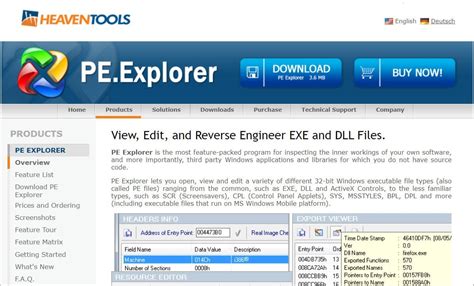 pe explorer pe editor exe file editor tool dll reader disassembler