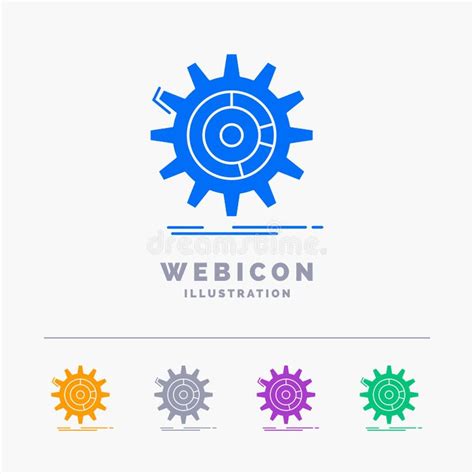Setting Data Management Process Progress 5 Color Glyph Web Icon