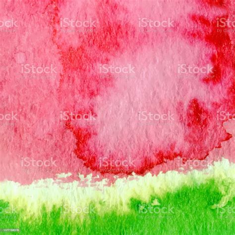 손으로 그린 수채화 수 박 추상 페인트 질감 벡터 배경 젖은 수박에 대한 스톡 벡터 아트 및 기타 이미지 수박 배경 주제 멜론 Istock