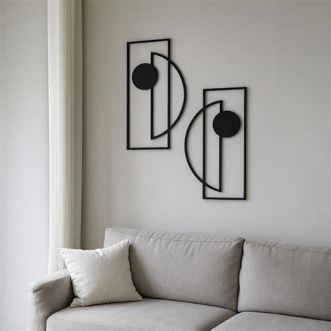 Modern Geometric Metal Wall Art Set Abstract Wall Décor