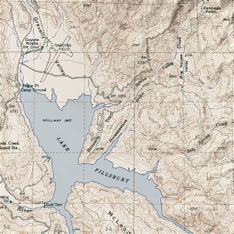 Lake Pillsbury Map 2d Giclée Print On Fine Art Matte Paper Etsy Uk