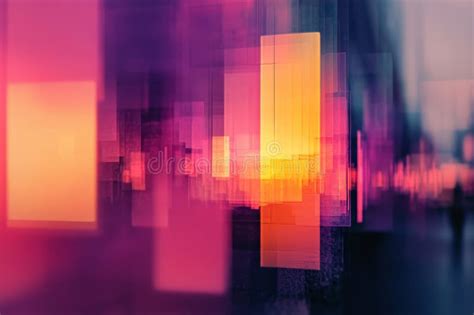 Abstract Digital Art With Vibrant Geometric Shapes And Gradient Colors Stock Illustration