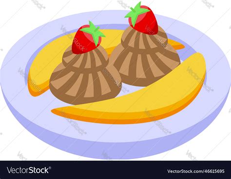 Frozen Banana Split Icon Isometric Cherry Vector Image