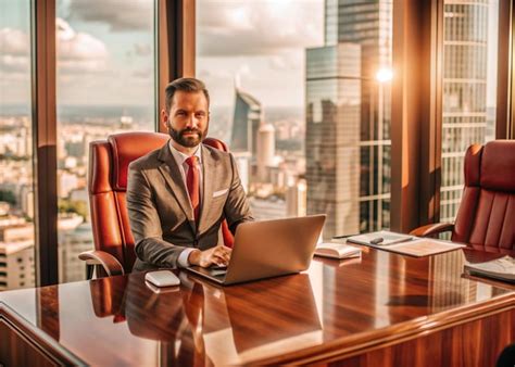 Office Boss In A Highrise Workspace Premium Ai Generated Image