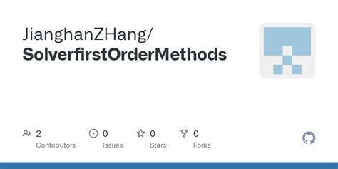 GitHub JianghanZHang SolverfirstOrderMethods