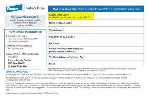 Elanco Printable Rebate Form