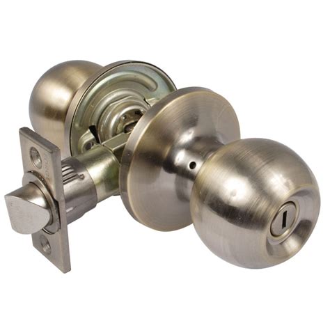Forge Saturn Antique Brass Privacy Door Lock The Home Depot Canada