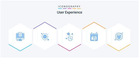 User Experience 25 Blue Icon Pack Including Settings Ux Interactive