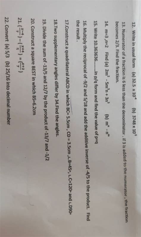Write In Usual Forma 325×10−4b 3748×10−5numerator Of A Fraction I
