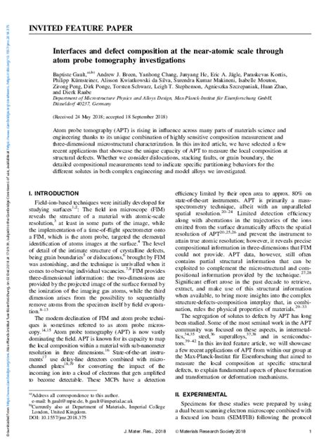 Pdf Interfaces And Defect Composition At The Near Atomic Scale