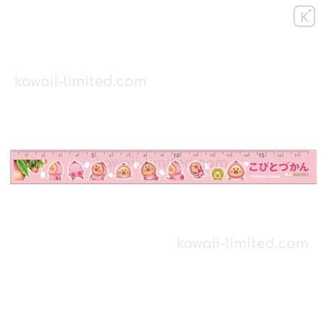Japan Kobitos 17cm Ruler Kakure Momojiri Peach Blossom Kawaii Limited